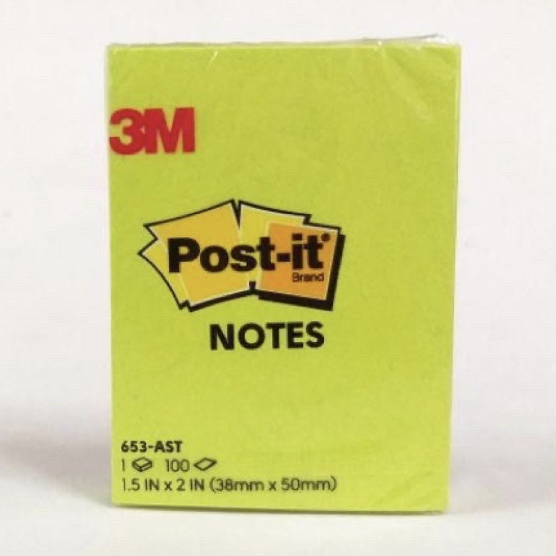 Post it note 3M No.653 ขนาดเล็ก 1.5 x 2 นิ้ว กระดาษโน้ต มีกาวในตัว โพ ...