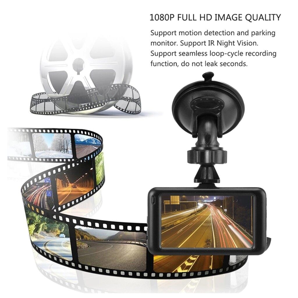 [พร้อมส่ง]กล้องติดรถยนต์หน้า/หลัง รุ่น บันทึกภาพ Full HD 1080P เลนส์มุม ...