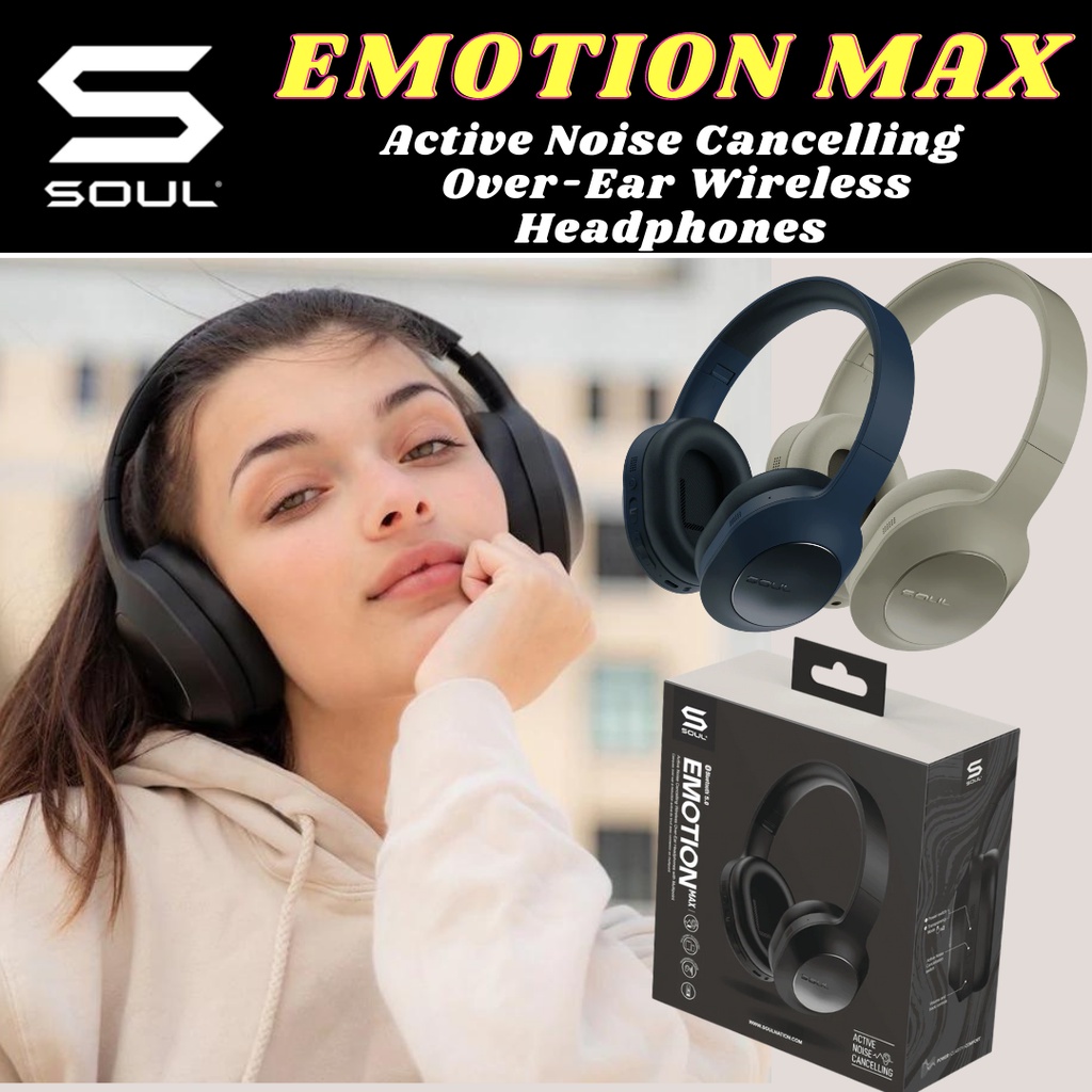 Soul Emotion Max หูฟังไร้สายตัดเสียงรบกวน แบบครอบหู | Shopee Thailand