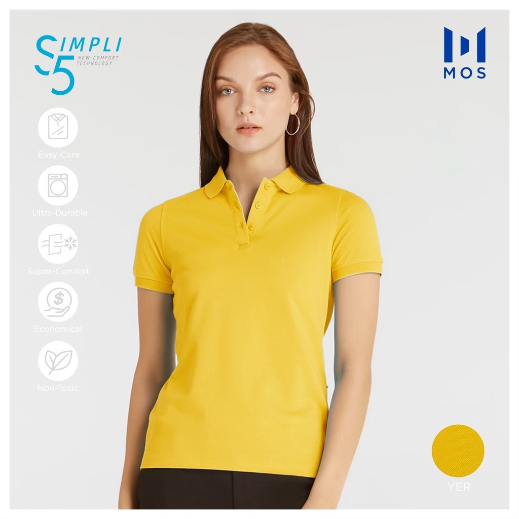 MOS เสื้อโปโลหญิง รุ่น SIMPLI5 ผ้าประหยัดไฟเบอร์ 5 ยับยาก ไม่ต้องรีด ...