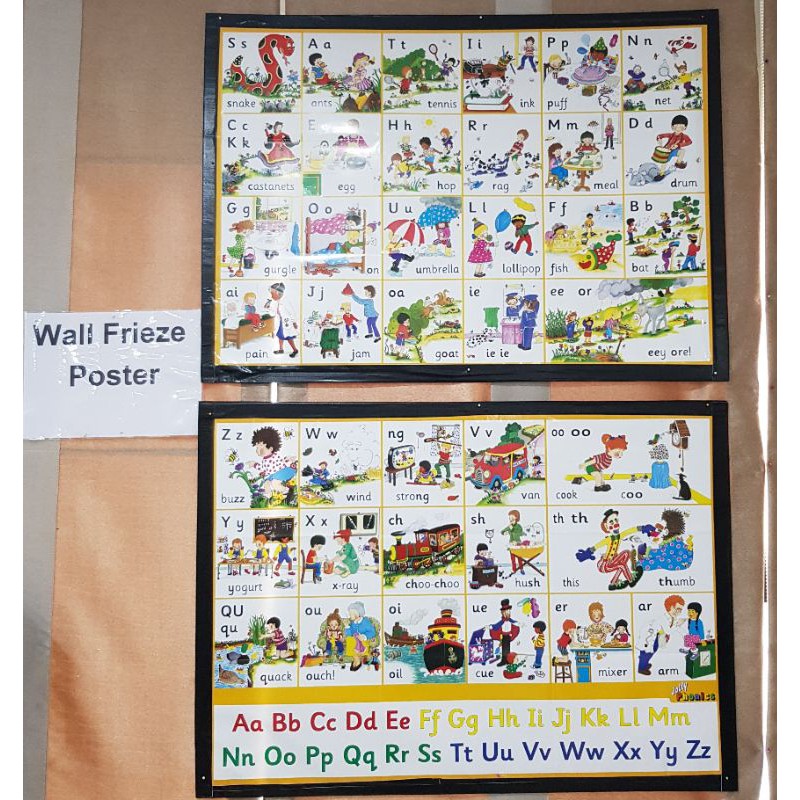 Jolly phonics wall frieze poster แบบ 2 แผ่น | Shopee Thailand
