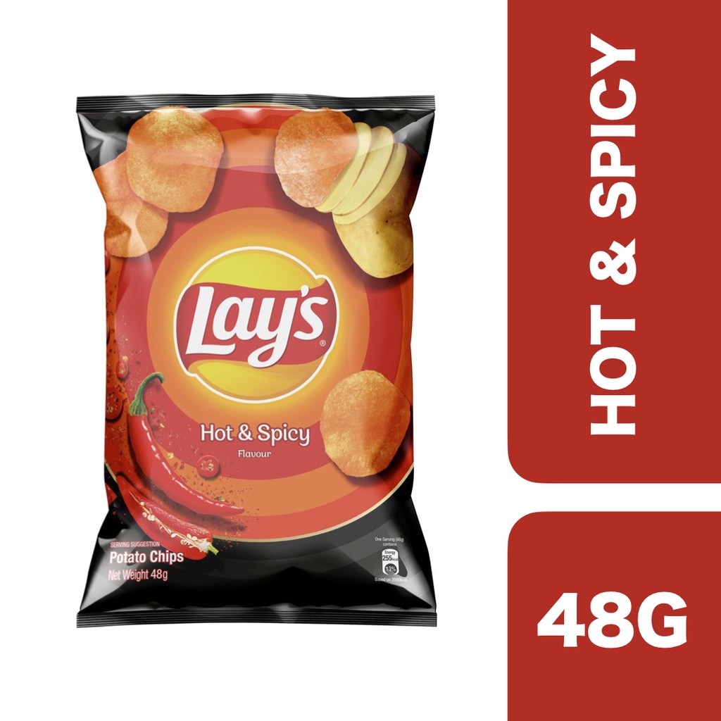Lays Hot and Spicy 48g ++ เลย์ ฮอท แอนด์ สไปซี่ 48 กรัม | Shopee Thailand