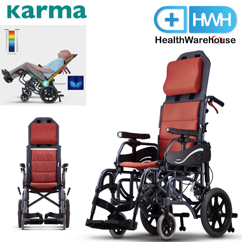 รถเข็นผู้ป่วย Karma VIP 515 F14 Wheelchair Hospital วีลแชร์ รถเข็น ...