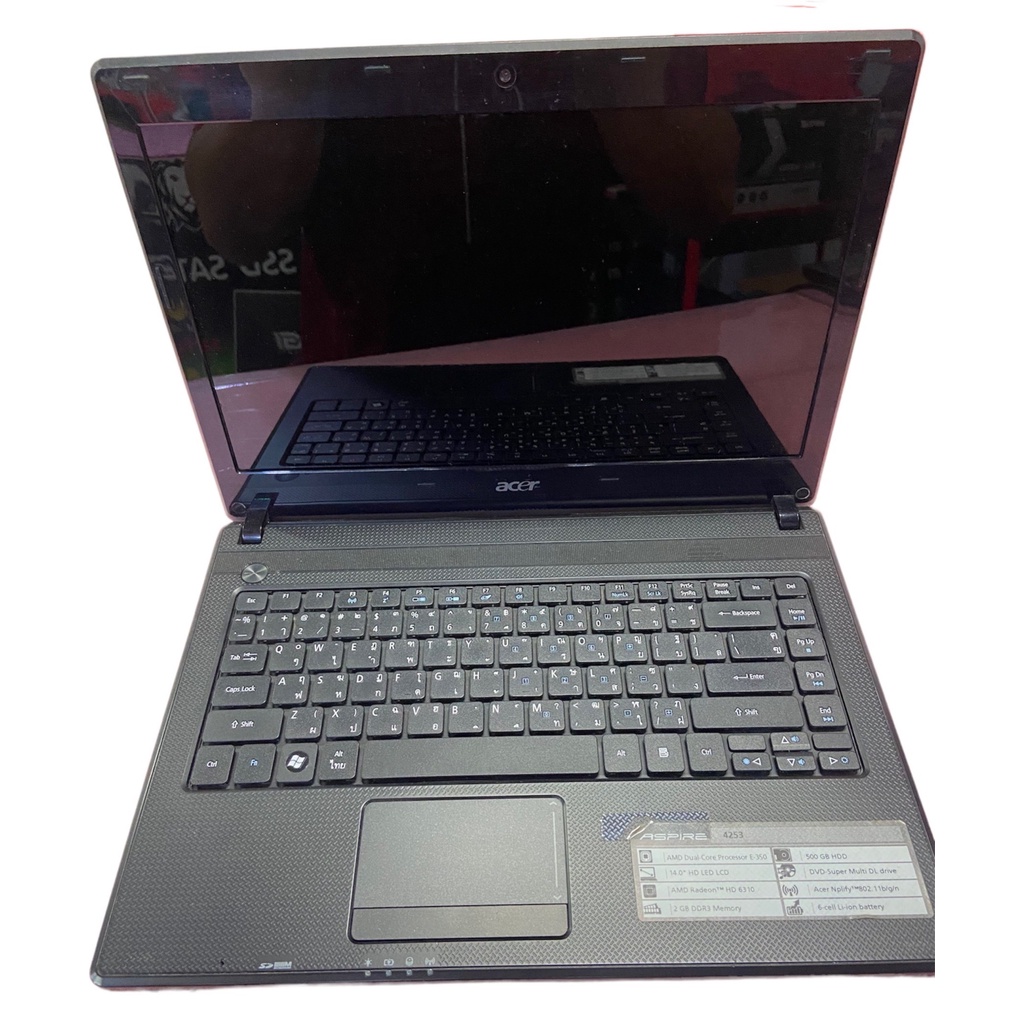 โน๊ตบุ๊ค ACER Aspire 4253-AMD E-350 แรม 4 gb HD500 เครื่องใช้งานทั่วไป ...