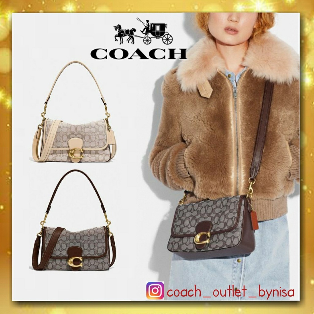 Coach Soft Tabby Shoulder Bag In Signature Jacquard | Shopee Thailand