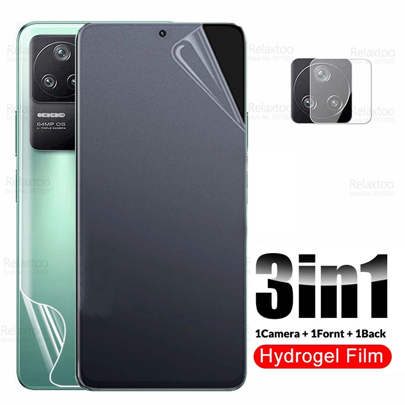 3-in-1 ฟิล์มไฮโดรเจลกันรอยหน้าจอ และเลนส์กล้อง เนื้อแมตต์ สําหรับ Xiaomi Poco F4 5G M4 Pro X4 GT ...