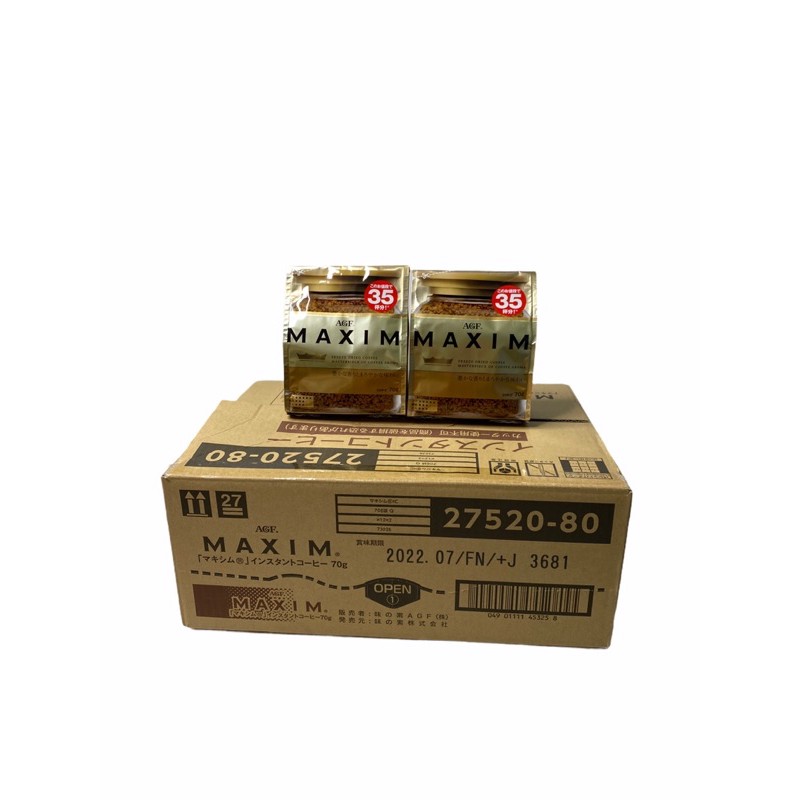 MAXIM AGF FREEZE DRIED COFFEE ORIGINAL GOLD 70g,แม็กซิม กาแฟสำเร็จรูป แพคสีทอง 1ลัง /จำนวน 12 แพ ...