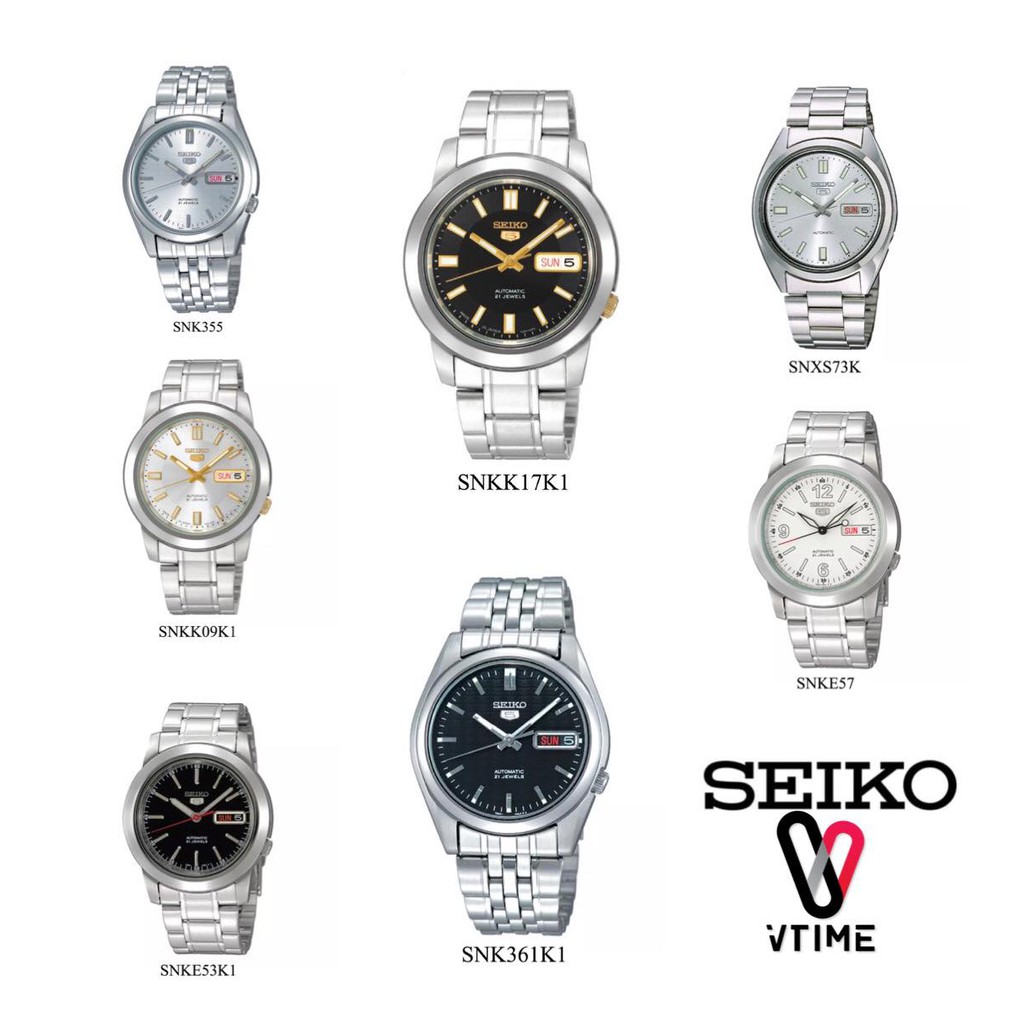SEIKO 5 AUTOMATIC SNKK355,SNK357,SNKE49K,SNK601K,SNKK09,SNKK17,SNXS73 ...