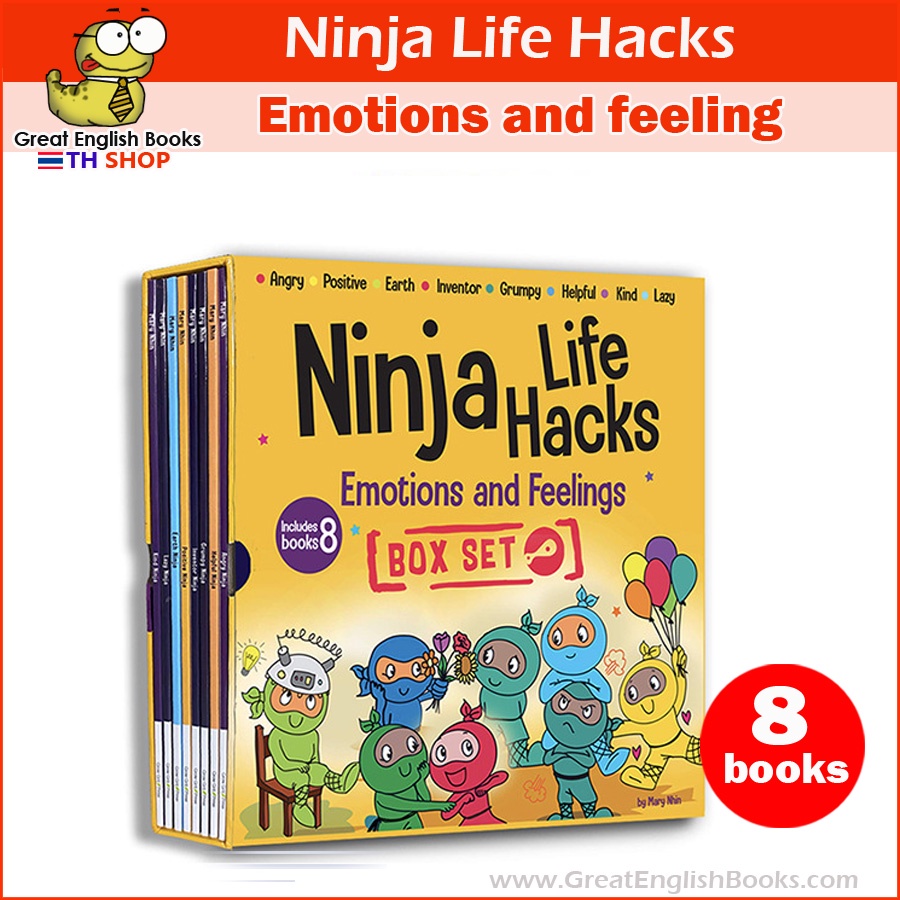 พร้อมส่ง⚡️หนังสือหัดอ่านหัดคิดเชิงบวก EQ Ninja Life Hacks box set ...