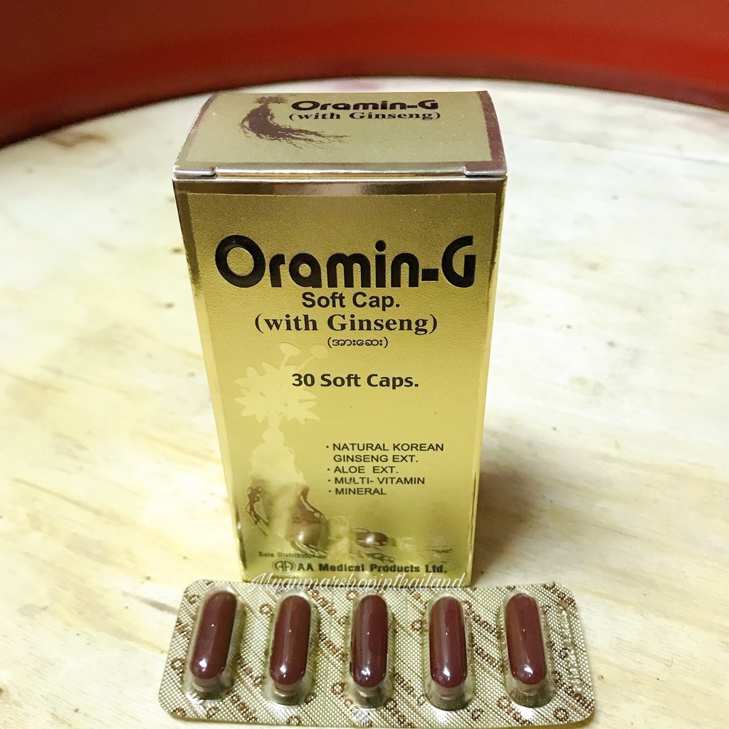 อาหารเสริม Oramin-G soft cap พร้อมโสม (1กล่อง30cap) เหมาะสำหรับเพศชาย ...