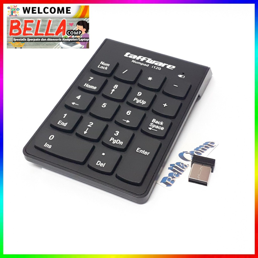 Taffiffware MINI WIRELESS NUMERIC KEYPAD 2.4GHz ระยะทาง 10 เมตร/ตัวเลข ...