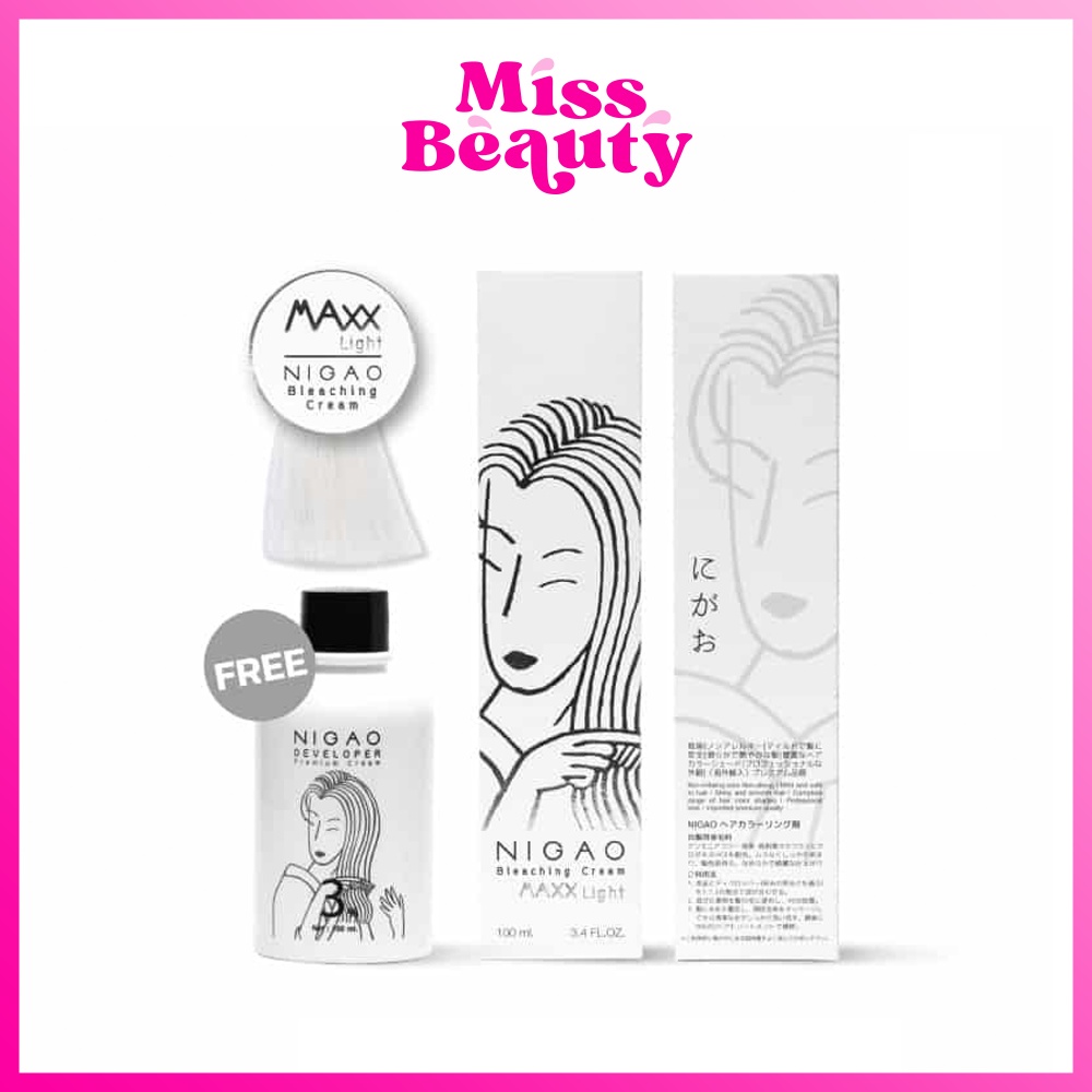 (liveลด50%) นิกาโอะ ครีม ฟอกสีผม แม็กซ์ ไลท์ 100 มล. NIGAO MAXX LIGHT Bleaching Cream 100 ml ...
