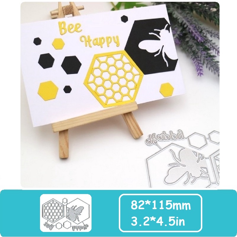 JOJO ART หัตถกรรม Bee ตาข่ายโลหะตัดตาย, Bee Die ตัด DIY Scrapbooking ...