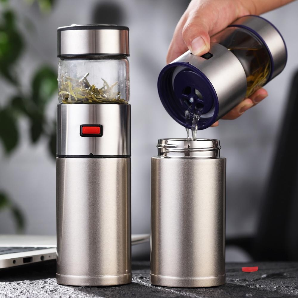 ONEISALL Thermos Mug With Tea Insufer For Office 570ml Stainless Steel ...