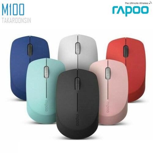 เมาส์ Rapoo MSM100 Silent Wireless mouse สีดำ,สีชมพู, สีเขียวมิ้น,น้ำเงิน | Shopee Thailand