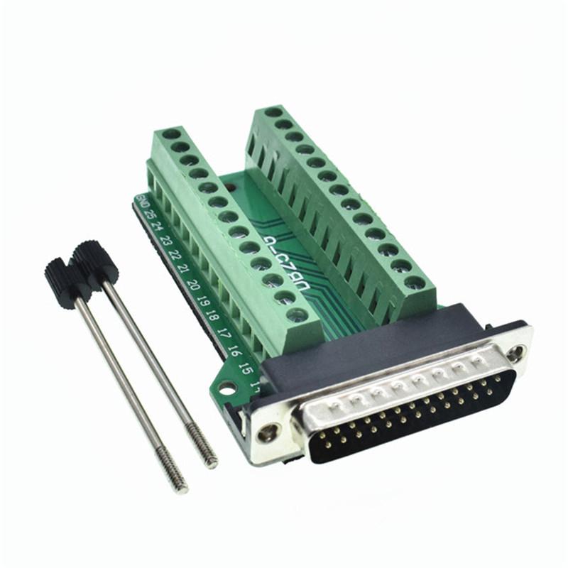 Female Male DB25 D-SUB 25Pin Plug Breakout PCB Board 2 Row Terminals ...