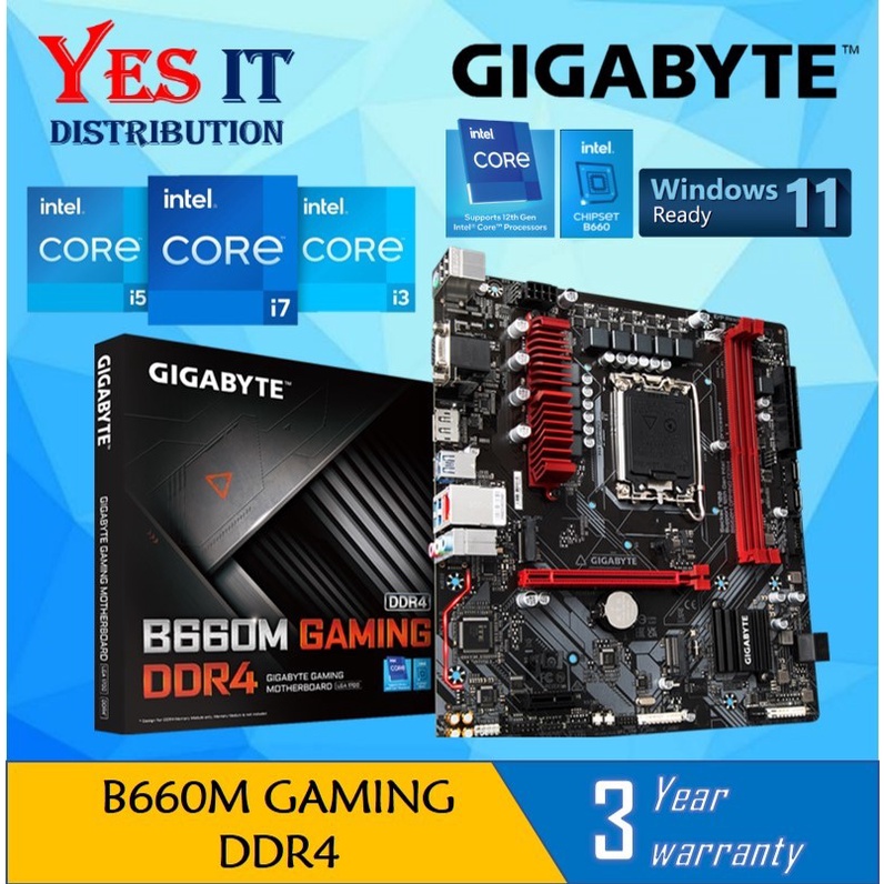 Gigabyte B660M GAMING DDR4 LGA1700 MOTHERBOARD + INTEL 12th GEN PROCESSOR | Shopee Thailand