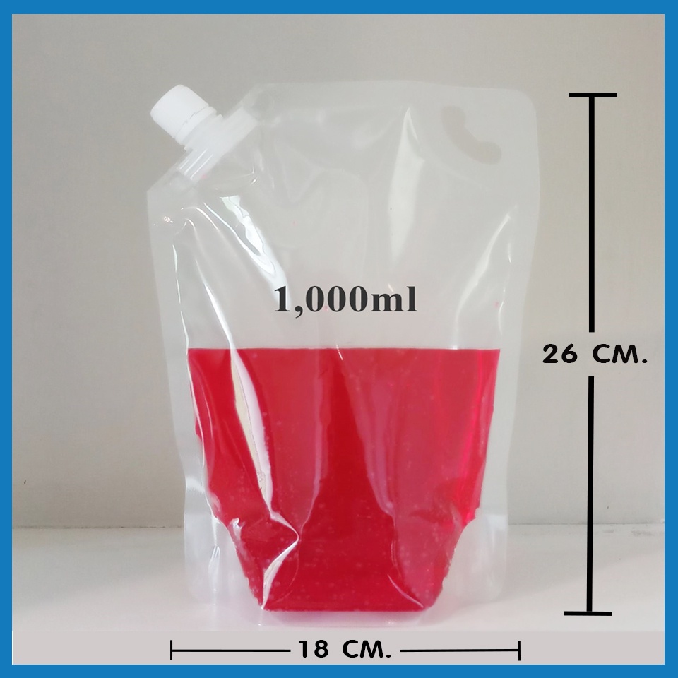 [แพค10ใบ] จุกใหญ่ 1.5ซม. ถุงฝาเกลียว ถุงใส ใส่น้ำ บรจจุง่าย ก้นตั้งได้ | Shopee Thailand