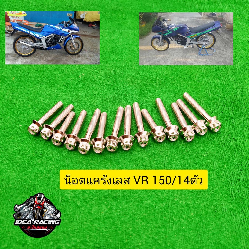น็อตแคร้งเครื่อง Yamaha VR 150 14 ตัว ซ้าย-ขวา เลสแท้หัวเจาะ | Shopee Thailand