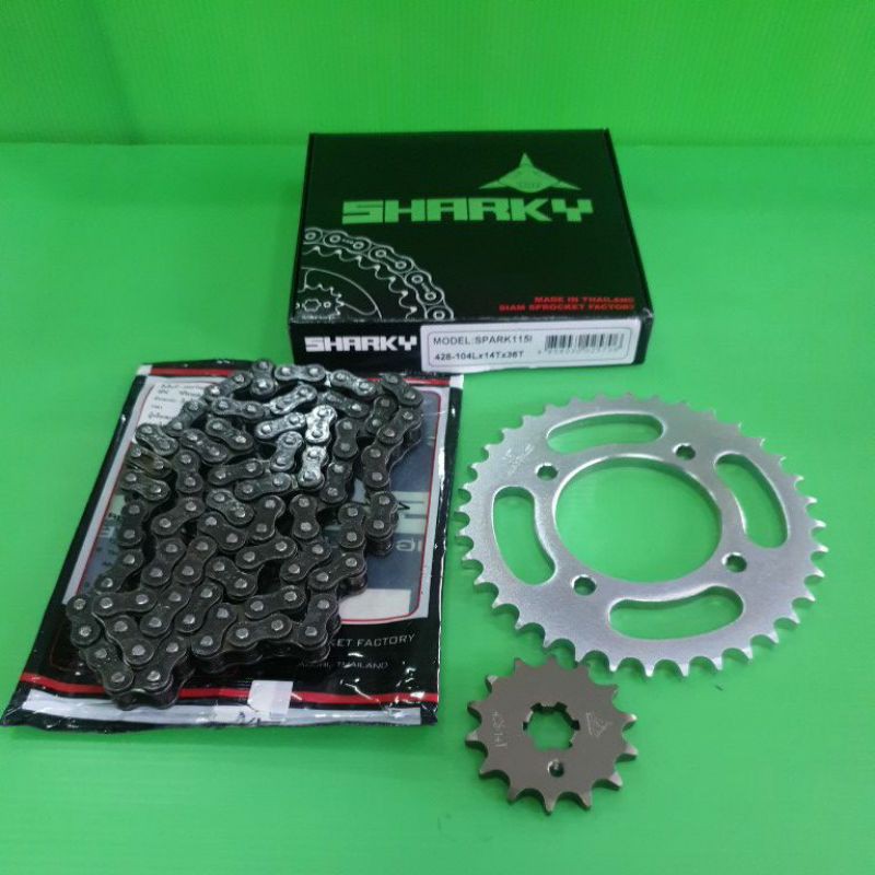 โซ่สเตอร์ spark115i finn 428-104-14-36t sharky อยางดีงานไทย ราคาต่อชุด ...