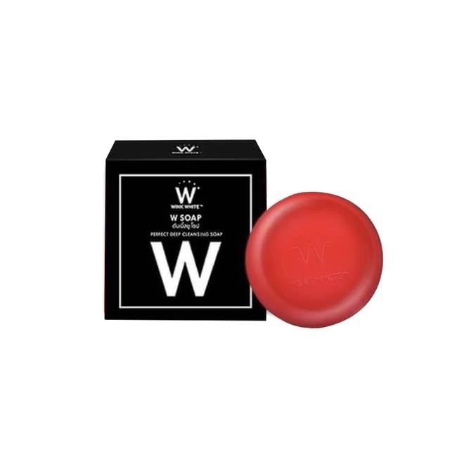 Wink White W SOAP สบู่ วิ้งไวท์ (กล่องดำ ก้อนแดง) | Shopee Thailand
