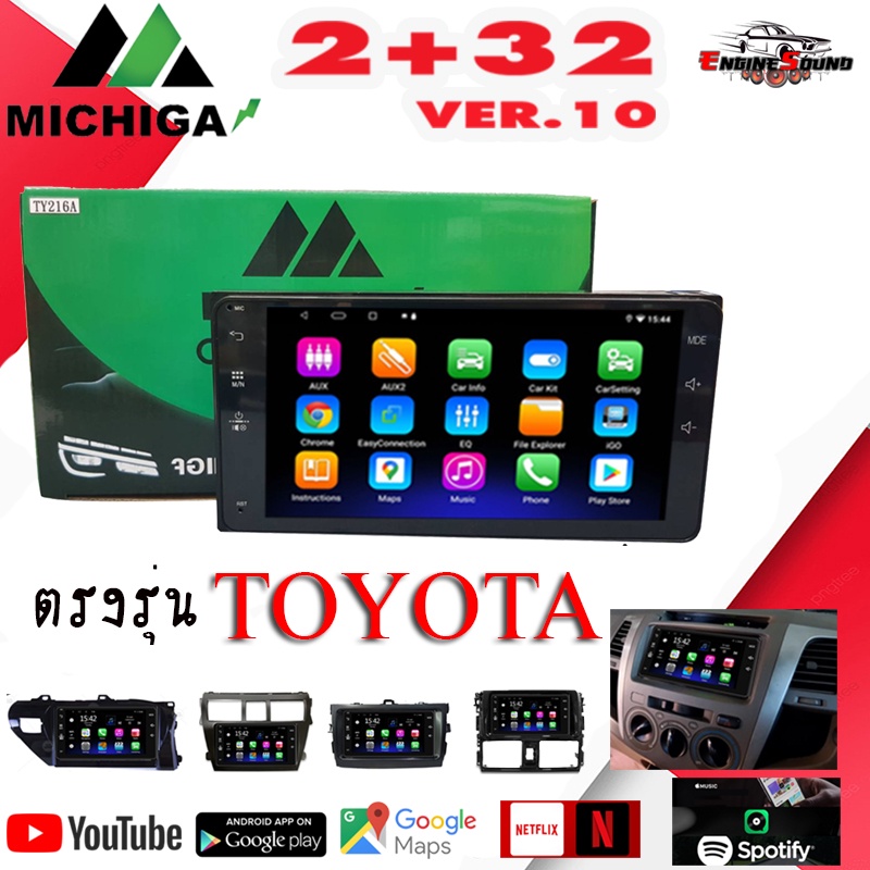 จอแอนดรอยด์ตรงรุ่นรถยนต์ 7 นิ้ว TOYOTA รุ่น MICHIGA-TY7232 Android แท้ ...