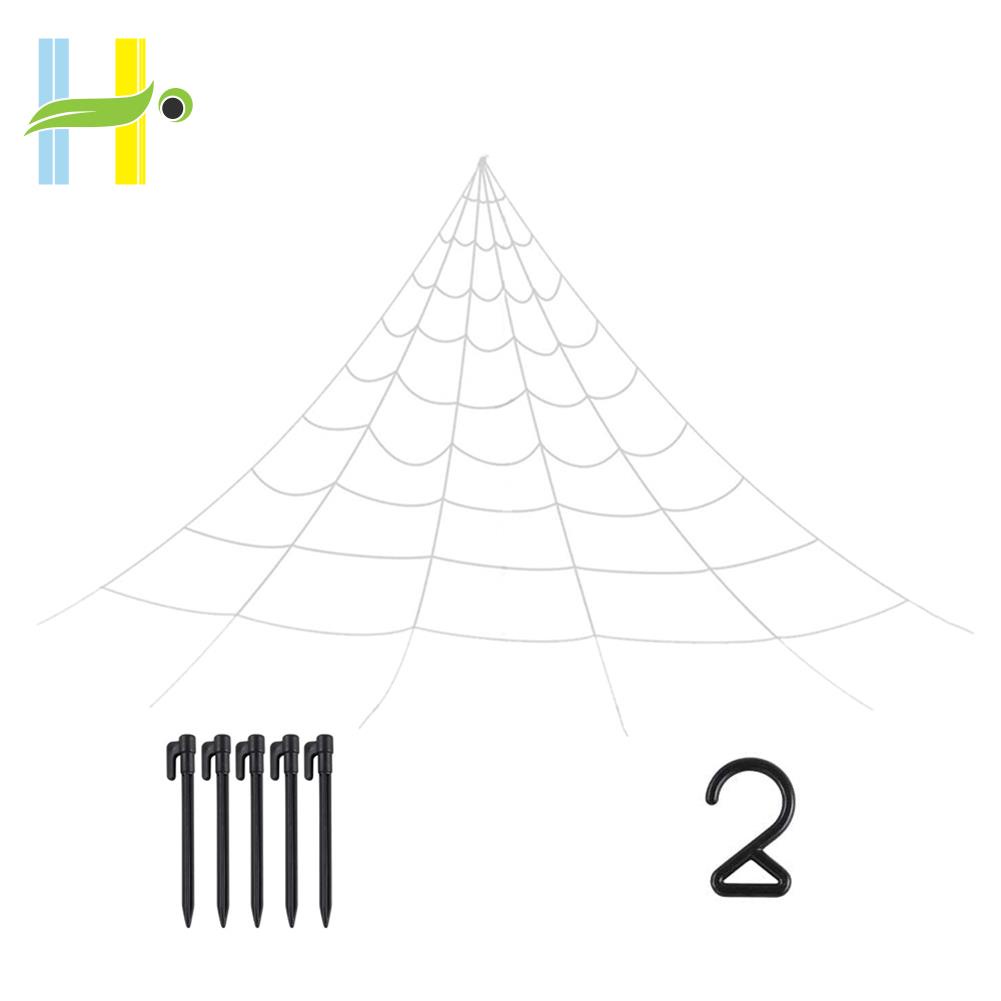 ตกแต่งฮาโลวีน Spider Web พร้อมชุด Gutter Hook 5M Giant Outdoor Party ...