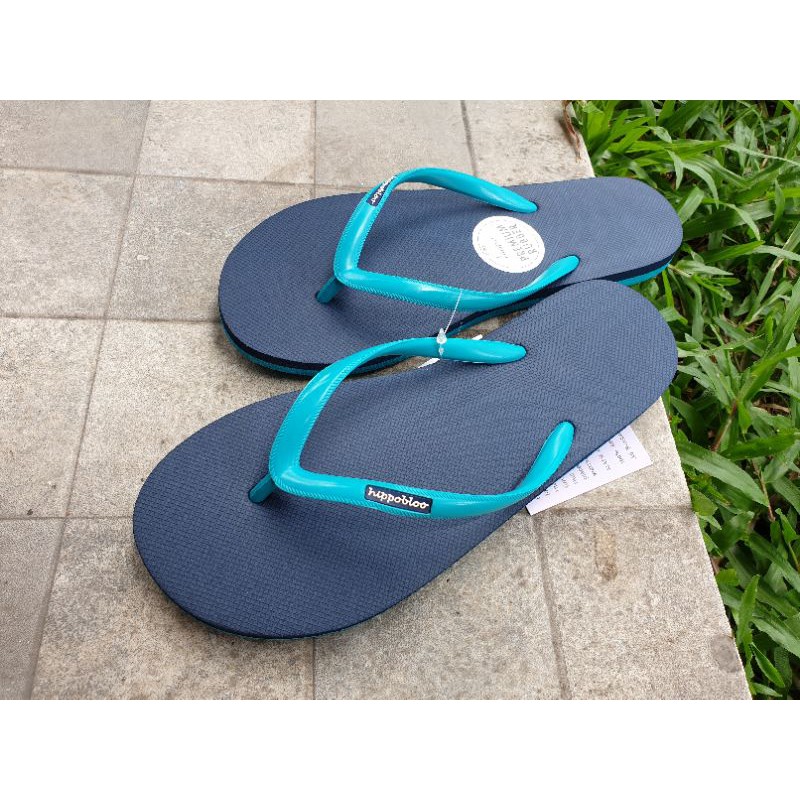 รองเท้าแตะ hippobloo สีกรมท่าสายเทอคอยส์ | Shopee Thailand