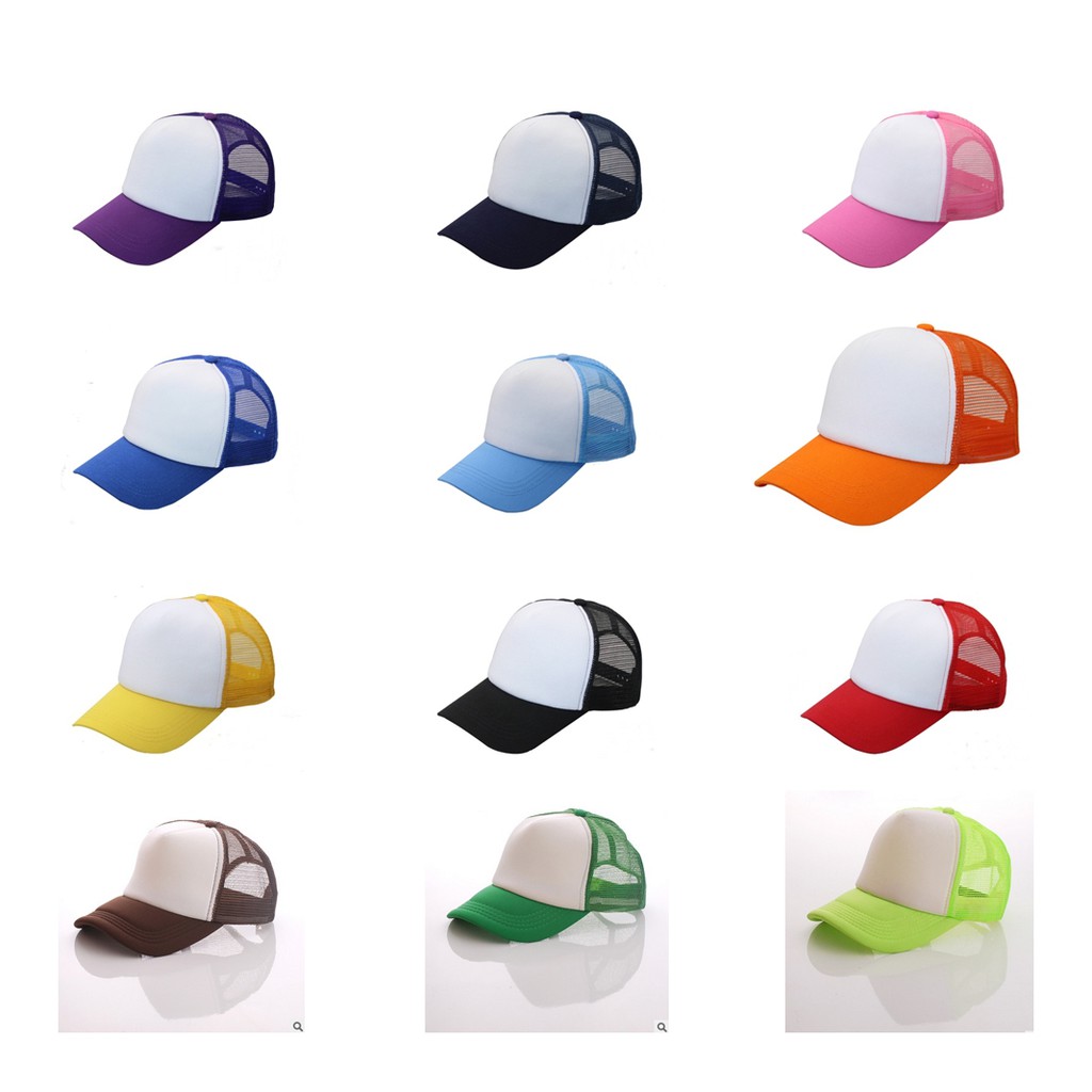 Sponge Cap - หมวกแก๊ปฟองน้ำด้านหลังตาข่าย มีหลายสี | Shopee Thailand