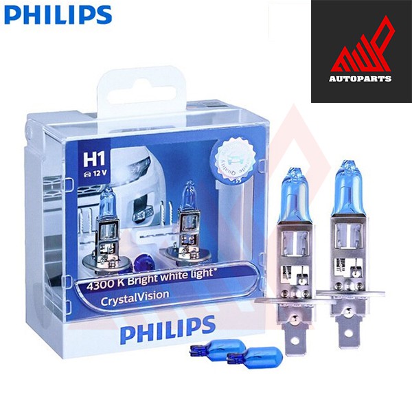 PHILIPS Crystal Vision ค่าแสง 4300K ขั้ว H1 H3 H4 H7 H11 HB3 HB4 ...