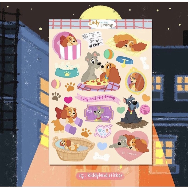 Lady and the Tramp sticker A6🐶 | Shopee Thailand