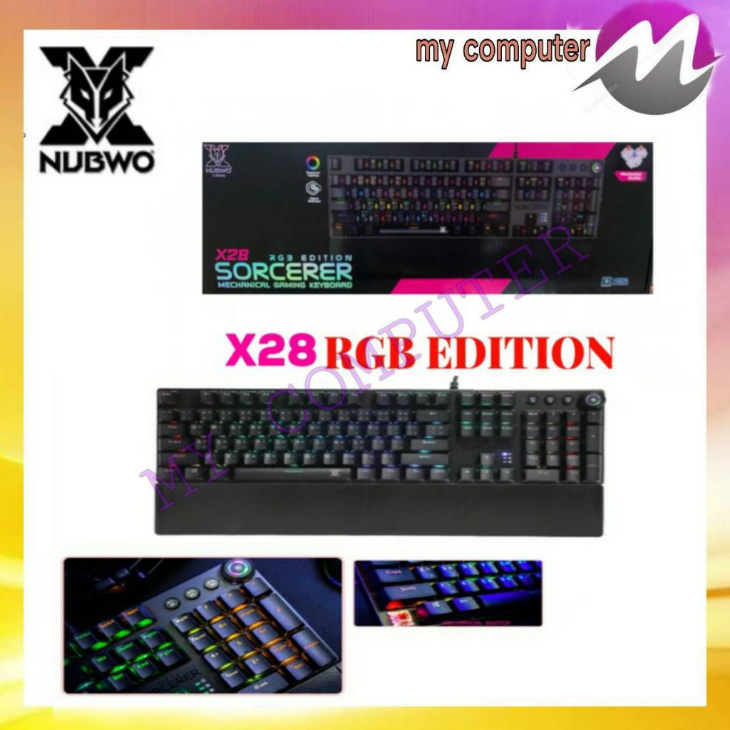 NUBWO X28 Socerer RGB Edition Gaming Keyboard คีย์บอร์ดเกมมิ่ง ปุ่มแมค ...