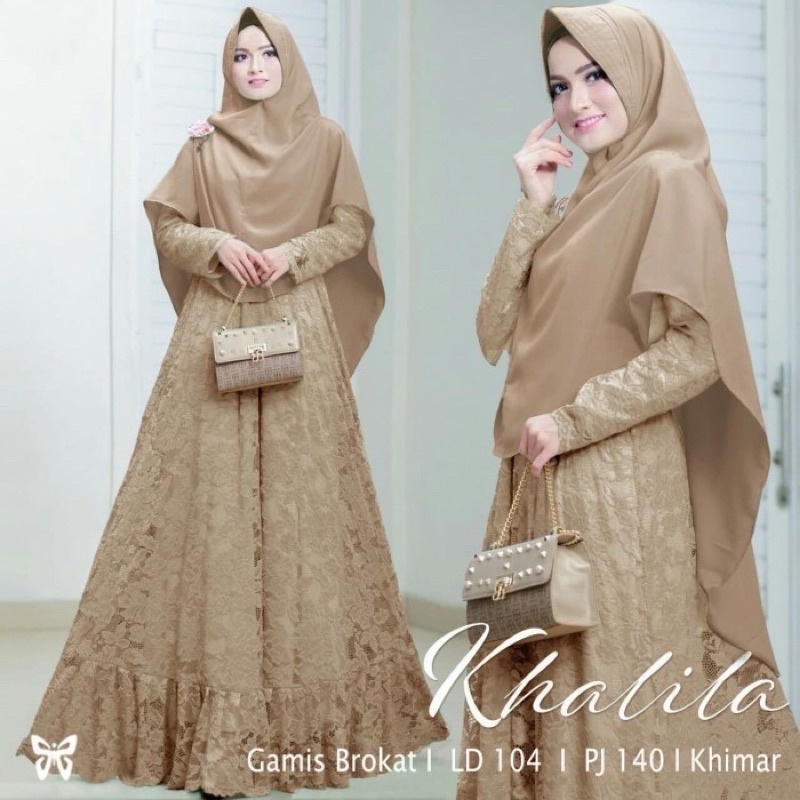 Shari Gamis Suit / muslim เสื้อผ้าสตรี Khalila Shari + Hijab Brukat ...
