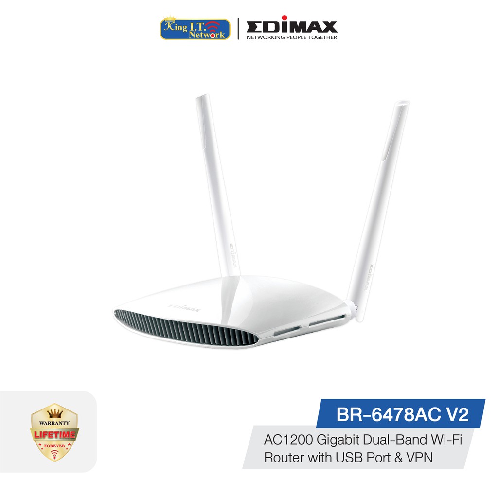 EDIMAX (BR-6478AC V2) AC1200 Gigabit Dual-Band Wi-Fi Router 5-in-1 with ...