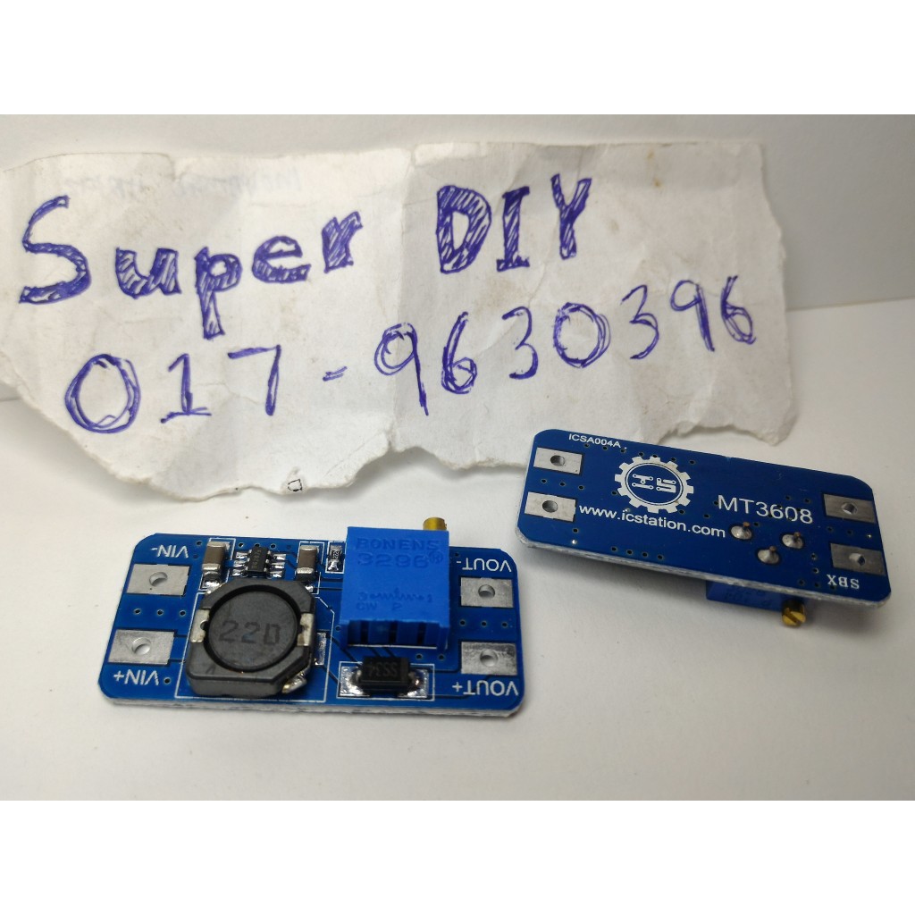 Dc-dc MT3608 ปรับ Boost Step Up ตัวแปลงแรงดันไฟฟ้า 2A โมดูลแหล่งจ่ายไฟ ...