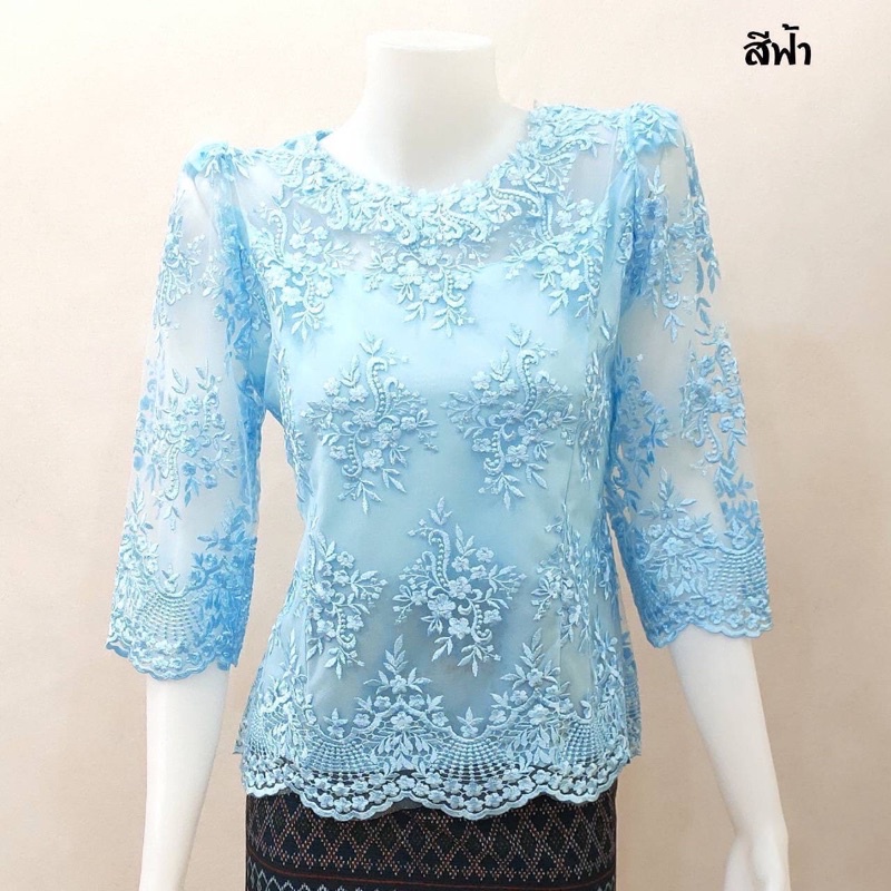 เสื้อลูกไม้ออกงาน เนื้อผ้าลูกไม้บุหงาทรงสวย | Shopee Thailand