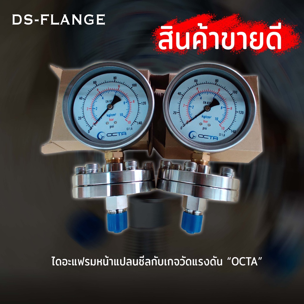 OCTA Pressure Gauge 4" + Flange Diaphragm เกจวัดแรงดัน หน้าปัด 4 ...