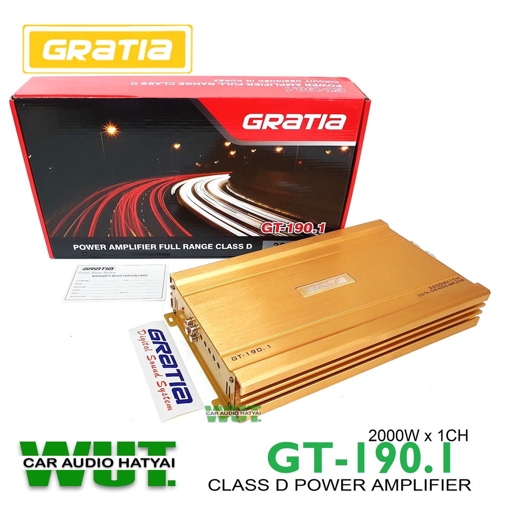 GRATIA เครื่องเสียงรถยนต์ เพาเวอร์แอมป์คลาสดี สำหรับลำโพงขับซับวูปเฟอร์/ซับเบส ClassD 2000Watts ...