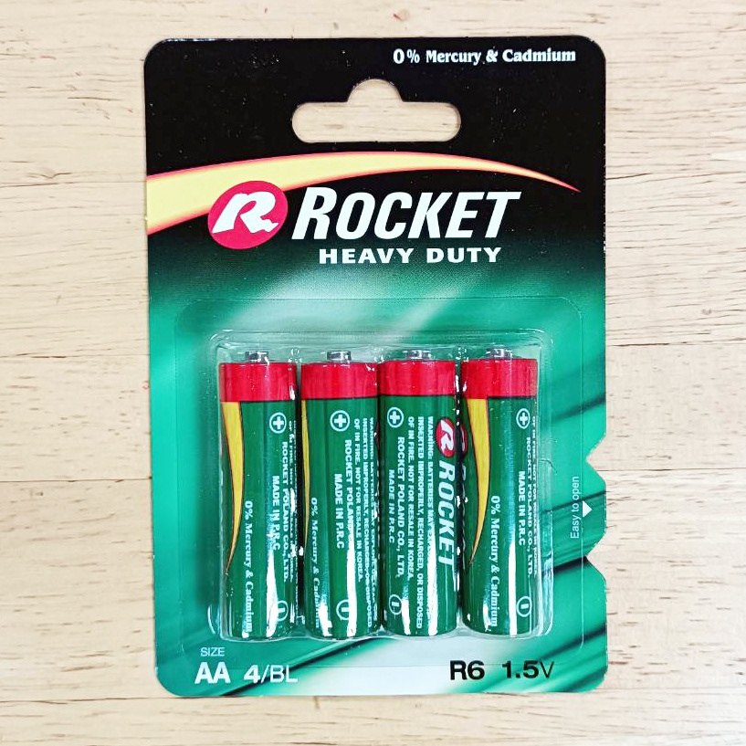 ถ่าน AA 2A แพ็ค 4 ก้อน Rocket ใช้ แบตเตอรี่ ถ่านนาฬิกา ไฟฉาย กล่องถ่าย ...