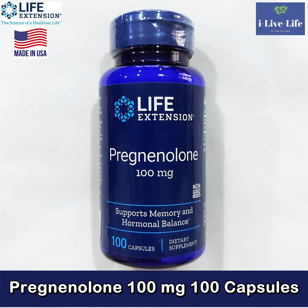 เพรกนิโนโลน Pregnenolone 100 mg 100 Capsules - Life Extension | Shopee Thailand
