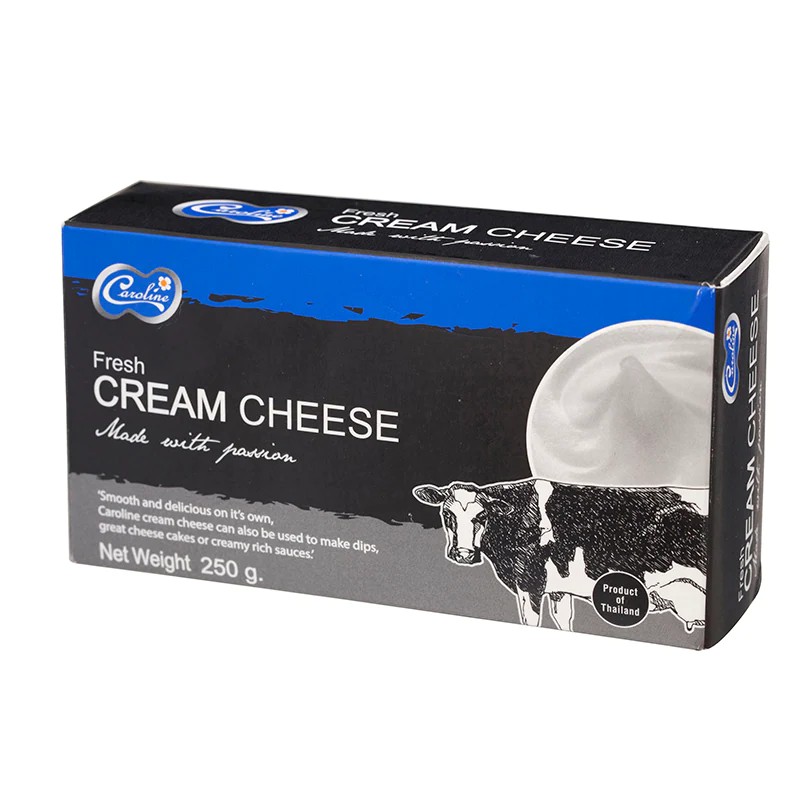 ครีมชีสแคโคโรไลน์ Caroline Fresh Cream Cheese 250g รสละมุน ครีมชีส ตรา ...
