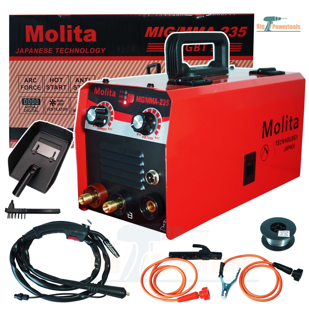 MOLITA ตู้เชื่อม 2 ระบบ INVENTER MMA/MIG รุ่น MIG-235 ตู้เชื่อมไฟฟ้า ไม่ใช้แก๊สCO2 + ลวดฟลักซ์ค ...