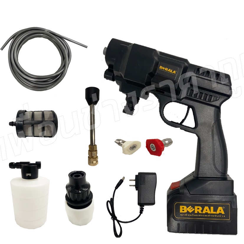 เครื่องฉีดน้ำแรงดันสูงไร้สาย ปืนอัดฉีดน้ำแรงดันสูงไร้สาย ปืนอัดฉีดล้างรถทำความสะอาดพื้น แบต 2 ...