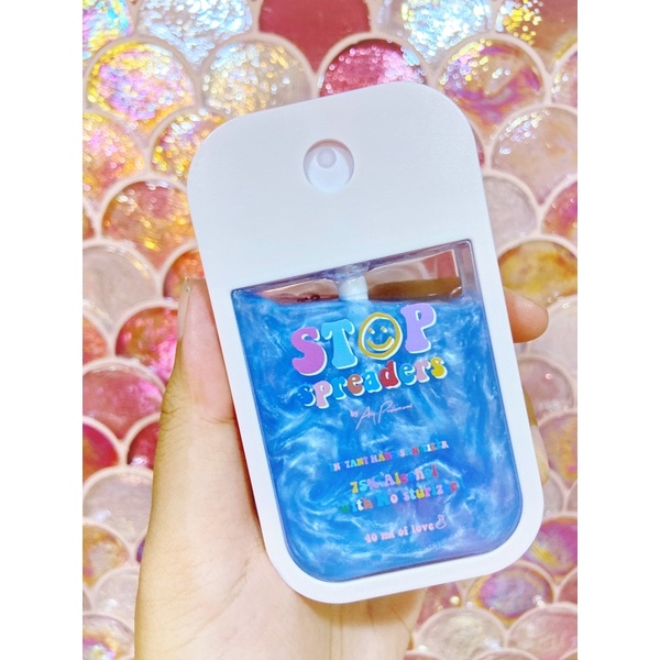 สเปรย์แอลกอฮอล์ 75% พกพา มีกลิ่นน้ำหอม กลิตเตอร์ แบรนด์ Stop Spreaders ...