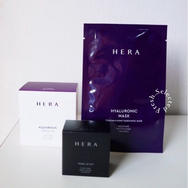 Hera Aquabolic Simple Set / HERA tone up kit/ HERA Hyaluronic mask ...