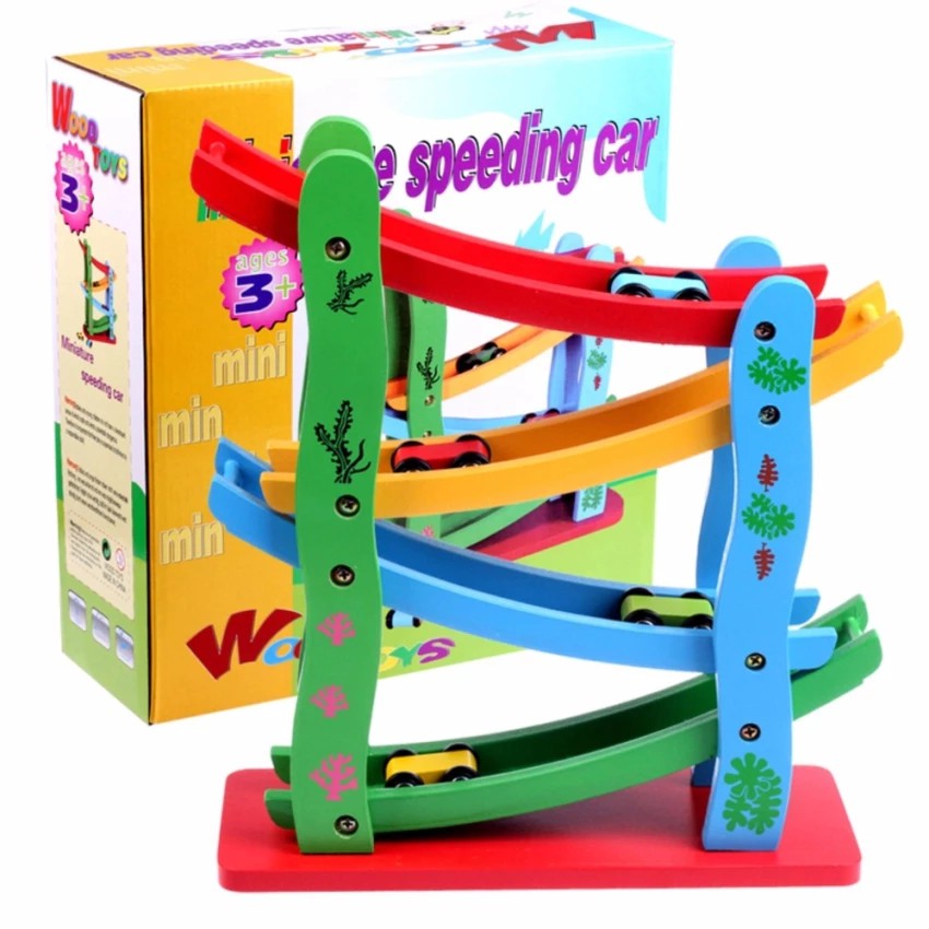 Speed Chute Car รางรถสไลเดอร์ 4 ชั้น พร้อมรถ 4 คัน | Shopee Thailand