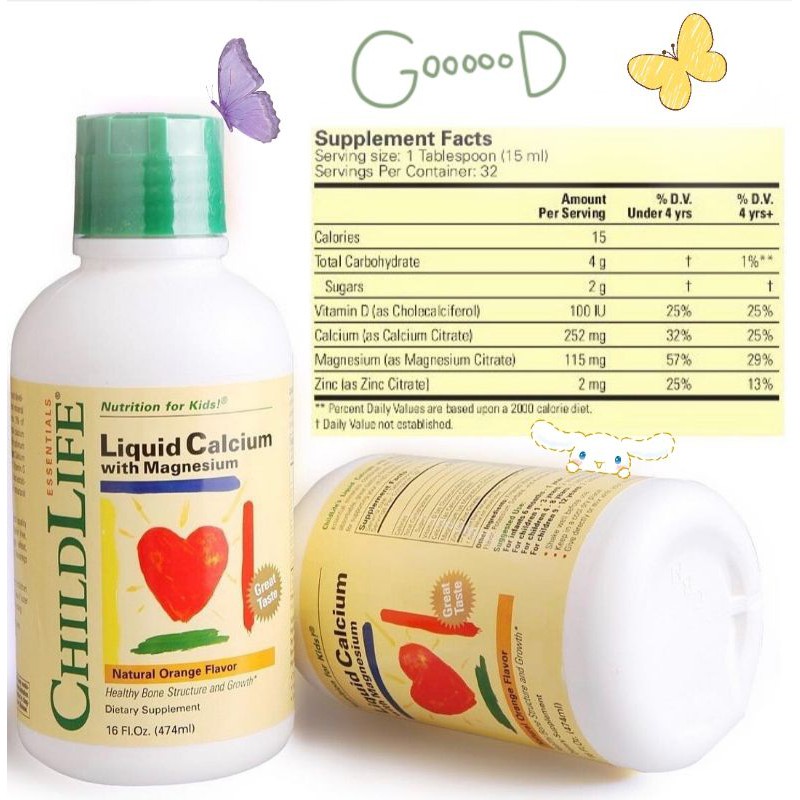 Liquid Calcium with Magnesium, Natural Orange Flavor, 16 fl oz (474 ml ...