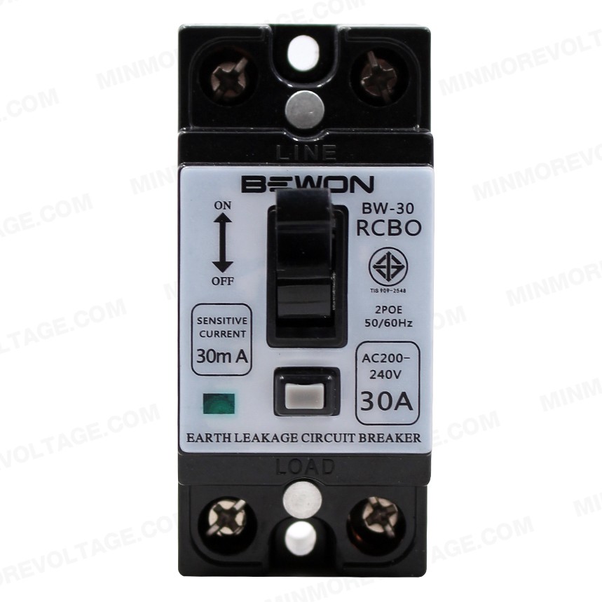 BEWON เครื่องตัดไฟรั่ว 2P 30A RCBO เครื่องทำน้ำอุ่น เบรกเกอร์กันดูด ตัด ...