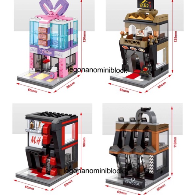 Legonano เลโก้ นาโน lego nano nanoblock ร้านค้า ministreet set4กล่อง ...