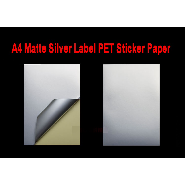 A4 Matte Silver Label Pvc Sticker Paper สําหรับเครื่องพิมพ์อิงค์เจ็ท ...